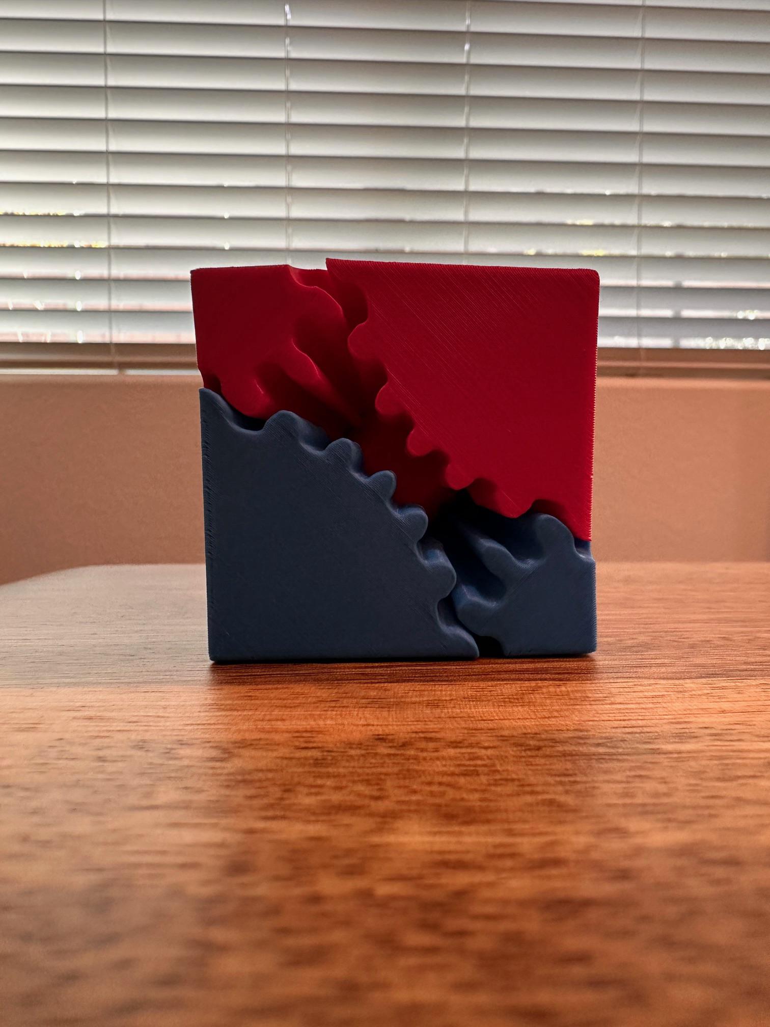 Interlocking Gear Fidget Cube – 3D Printed Stress Toy Puzzle – Smooth ...