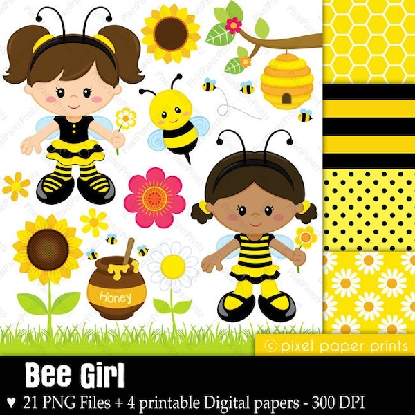 Bee Clip Art - Etsy
