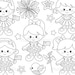 American Girls - Digital Stamps - Clipart - Line Art - Etsy