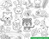 Back to school - Digital Stamps - Clipart line art by Pixel Paper ...
