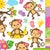 Monkey Clip Art BIRTHDAY MONKEY GIRL Clipart and Digital Paper Set ...