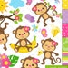 Monkey Girl Clipart and Digital paper set Monkey clip art - Etsy España