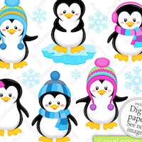 Winter Toppers Clip Art - Cute Commercial Use Winter Clip Art, Seasonal ...