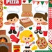 Pizza Party Clip Art and Digital Paper Set Pizza Clipart - Etsy