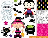 Spooky Friends Halloween Clipart Clip Art and Digital - Etsy