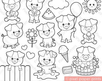 Panda Bear Digital Stamps Clipart | Etsy
