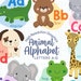 Animal Alphabet - LETTERS U TO Z - Clipart and Digital Paper Set - Cute ...