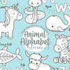 Animal Alphabet LETTERS U TO Z Clipart and Digital Paper Set Cute ABC ...