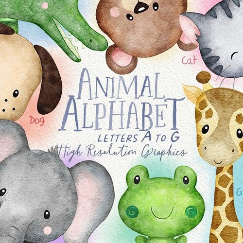Animals A to Z Clipart Animal Alphabet Clip Art Cute Nursery - Etsy