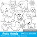 Arctic Animals Digital Stamps Clipart | Etsy