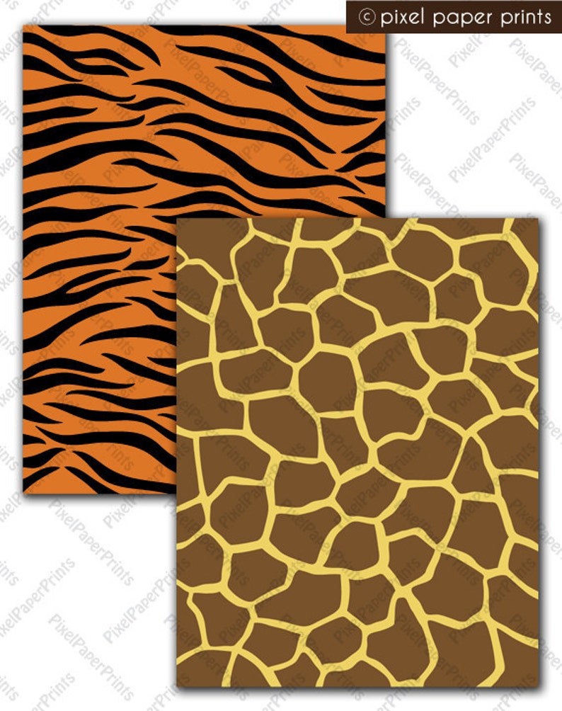 Wild & Classic Animal Prints Digital Paper Set Leopard - Etsy