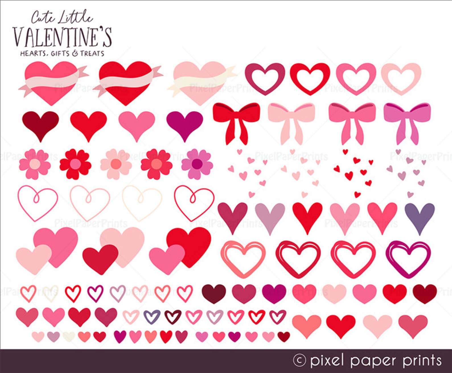 Valentine's Day Clipart - Cute Little Valentine's Hearts Gifts and ...