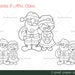 Santa and Mrs. Claus Digital Stamps - Christmas Clipart - Line Art ...