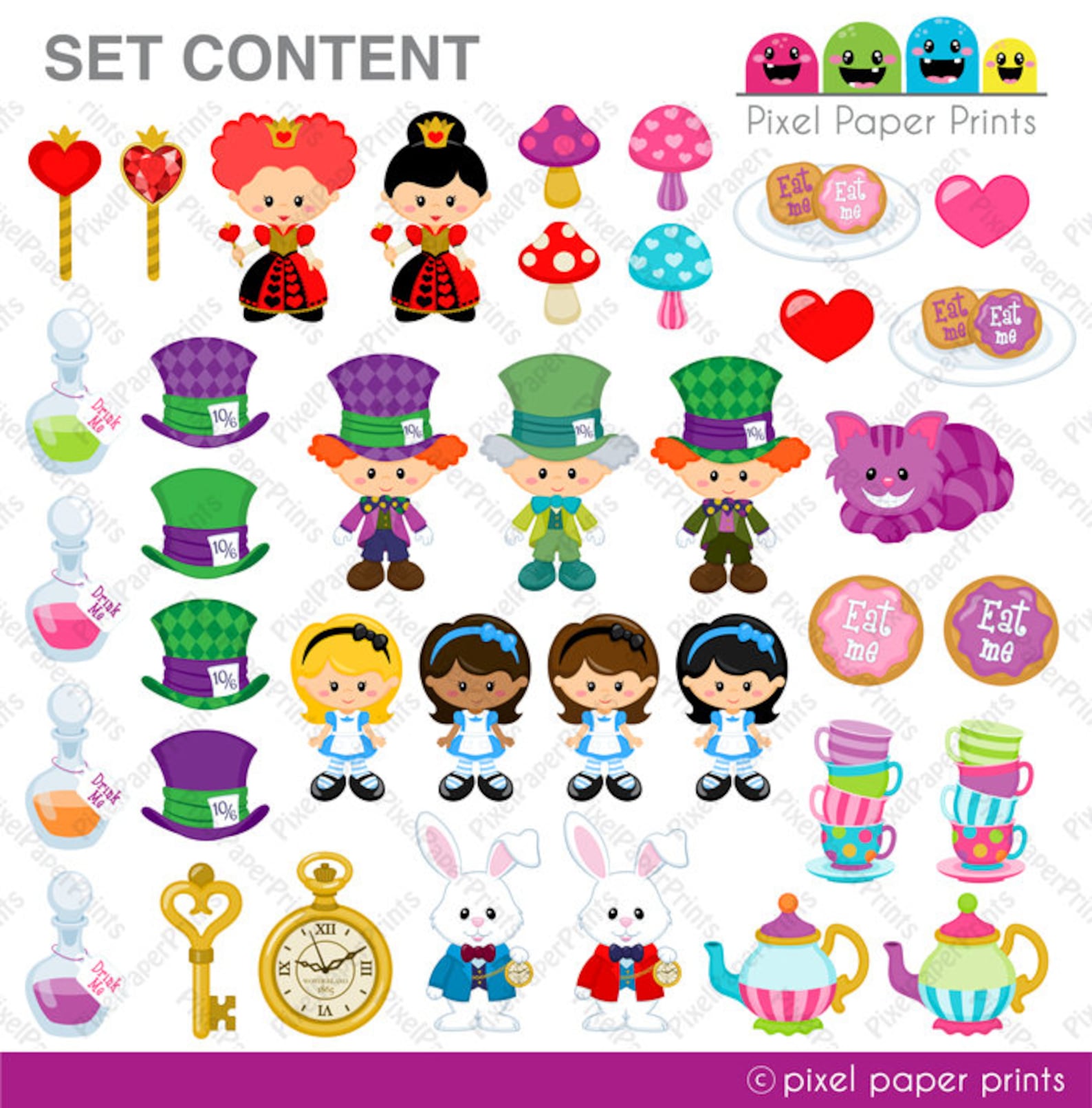 Alice in Wonderland Part 1 Alice clipart Clip Art and | Etsy