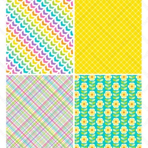 Flowery Summer - Digital Paper Set - Backgrounds - Digital Pattern ...