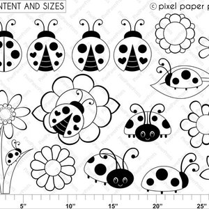 Lady Ladybug - Digital Stamps - Etsy