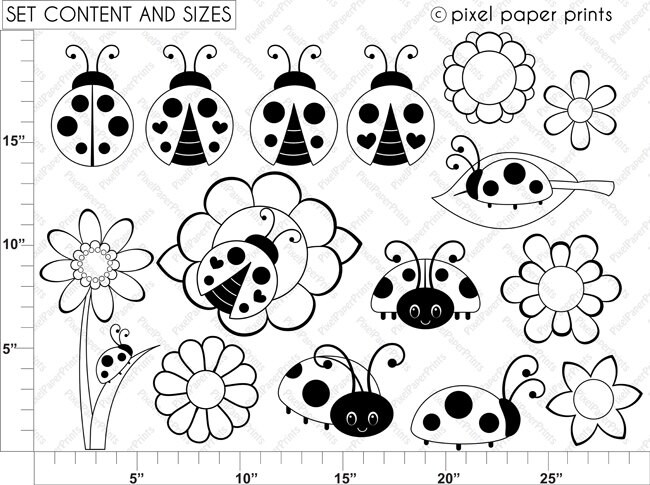 Lady Ladybug Digital Stamps - Etsy