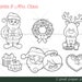 Santa and Mrs. Claus Digital Stamps - Christmas Clipart - Line Art ...