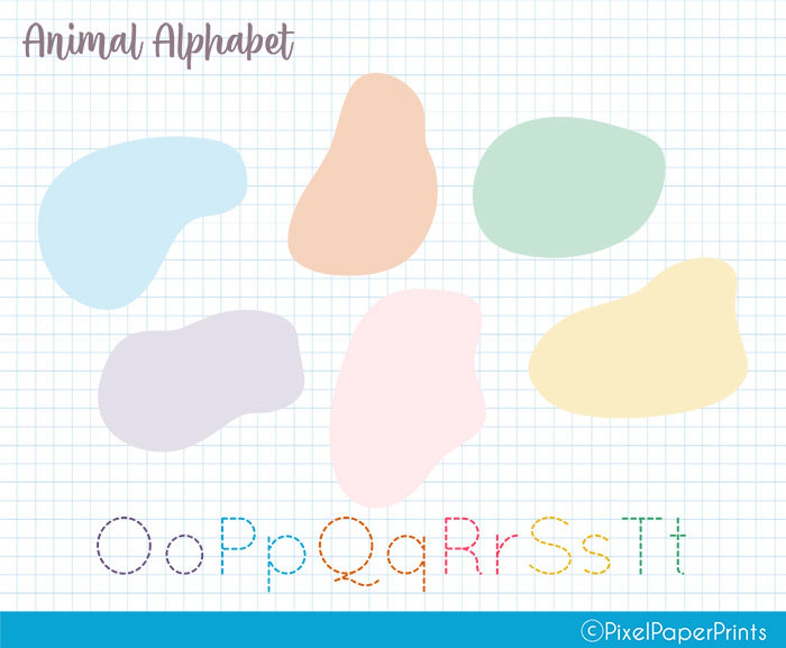 Animal Alphabet LETTERS O TO T Clipart and Digital Paper - Etsy