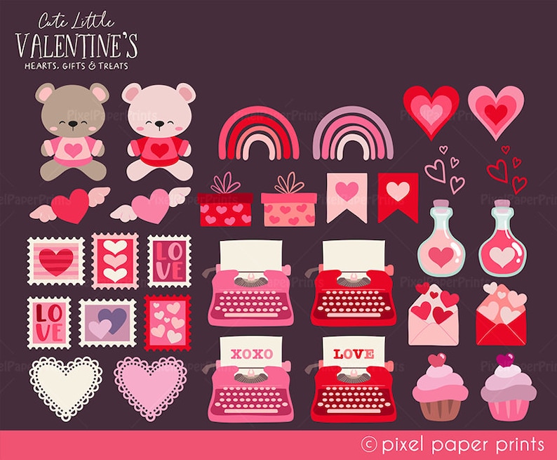 Valentine's Day Clipart - Cute Little Valentine's Hearts Gifts and ...