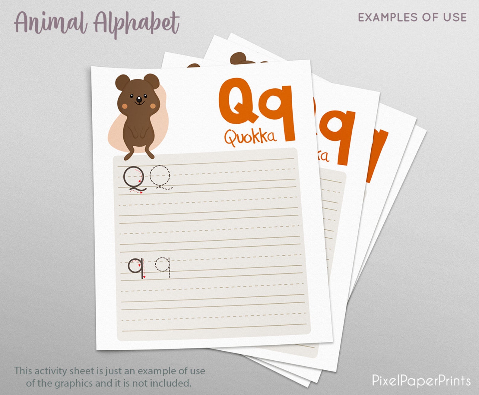 Animal Alphabet LETTERS O TO T Clipart and Digital Paper - Etsy