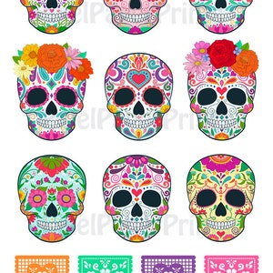 Day of the Dead Clipart - Sugar Skull - Dia De Los Muertos - Clip Art ...