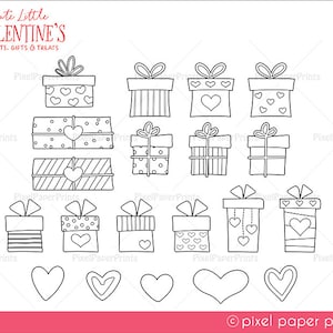 Valentines Day Digital Stamps - Cute Little Valentine's - Love Clip Art ...