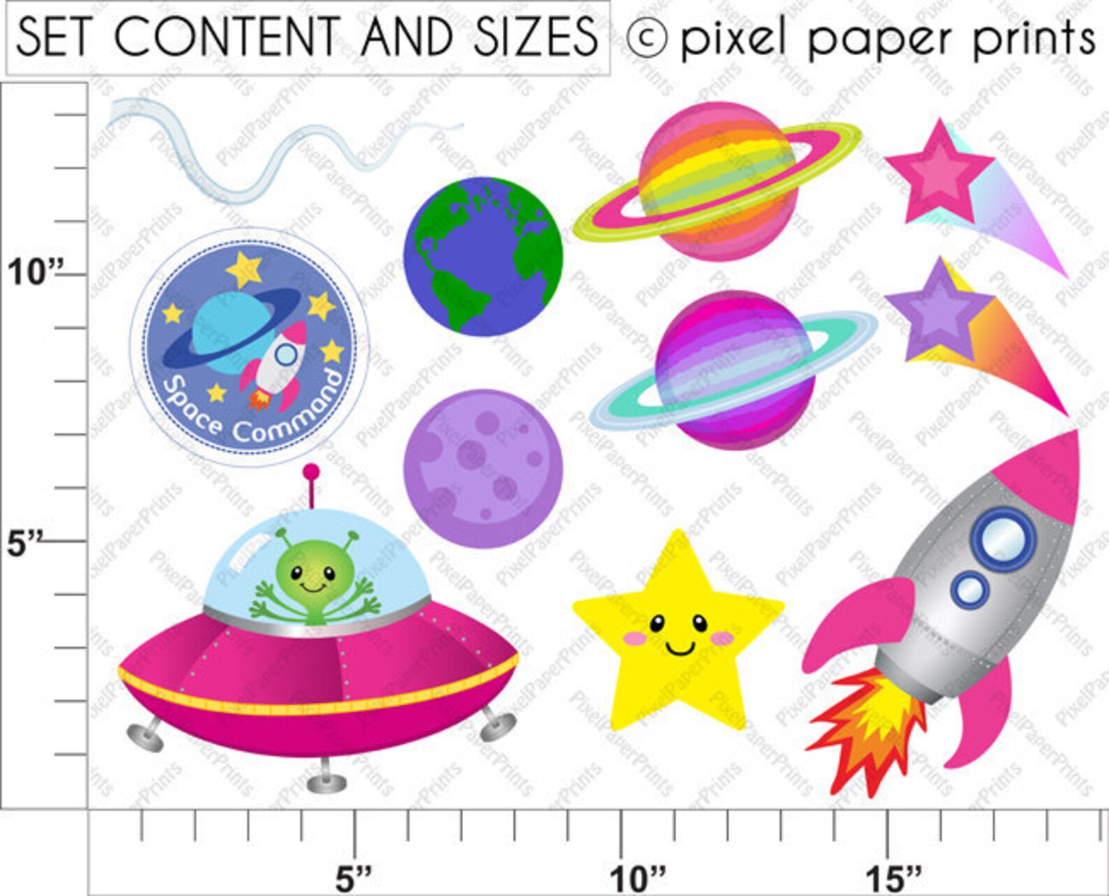 Astronaut Girl Clip Art Clipart and Digital Paper Set Digital Download ...