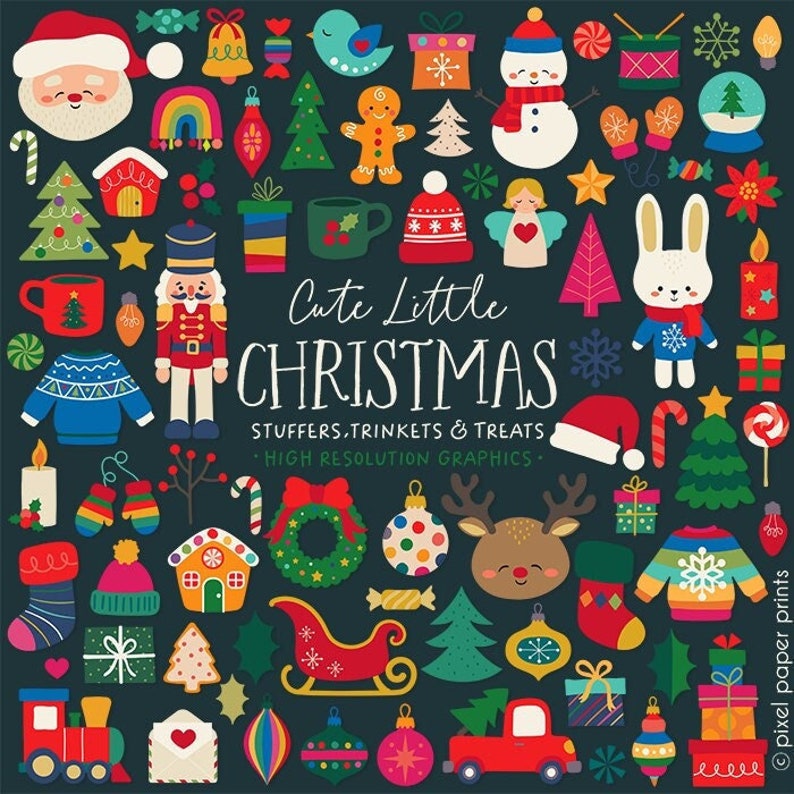 Christmas Clipart Cute Little Christmas Trinkets Stuffers - Etsy