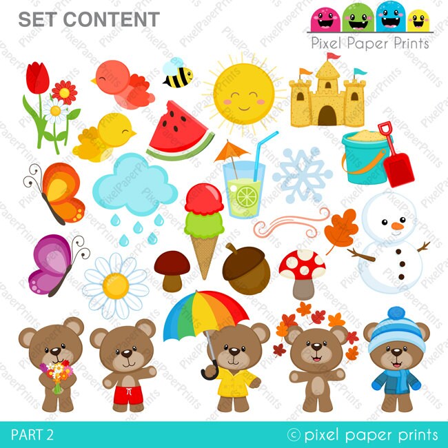 4 Seasons Clipart For Kids
