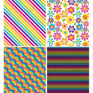 The Rainbow Pack - Digital Paper Set - Etsy
