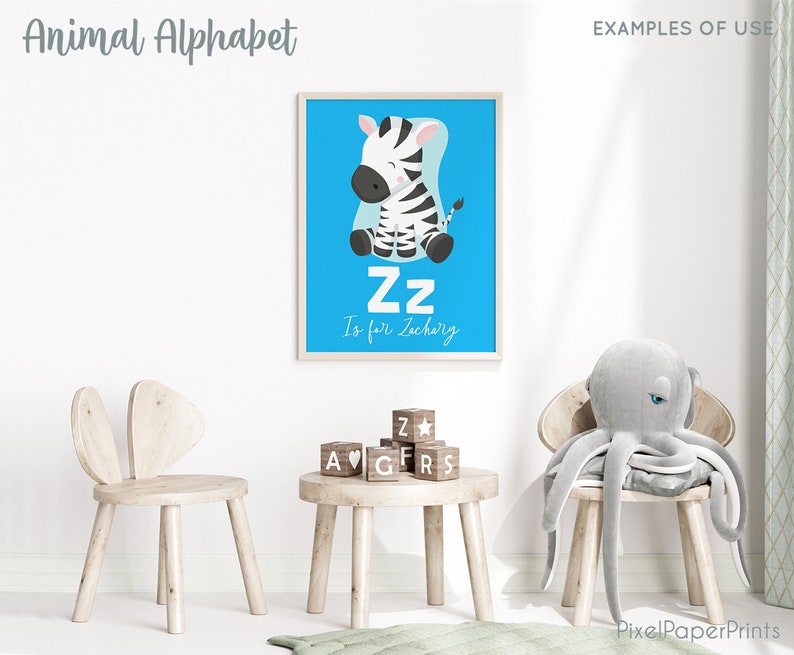 Animal Alphabet LETTERS U TO Z Clipart and Digital Paper - Etsy