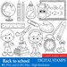 Back to School - Digital Stamps - Clipart Line Art - Etsy