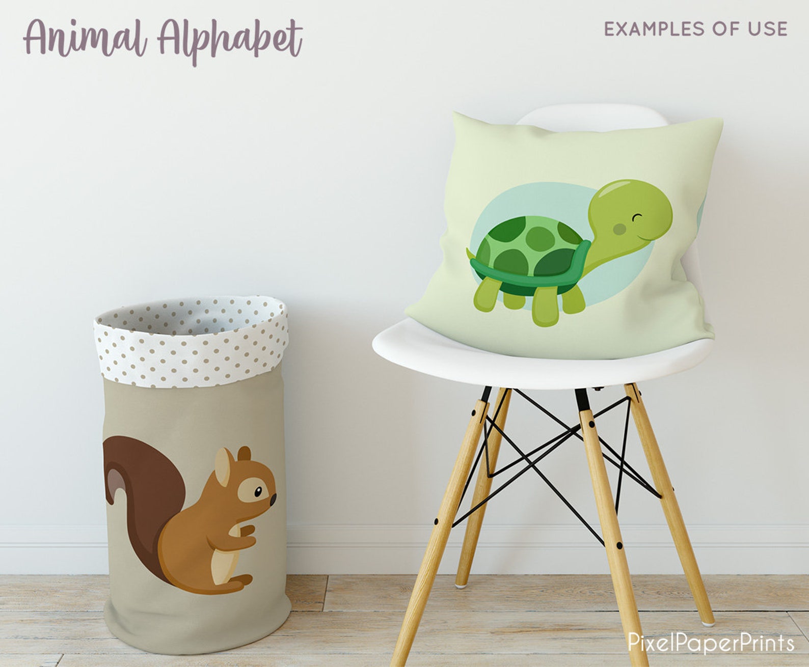 Animal Alphabet LETTERS O TO T Clipart and Digital Paper - Etsy