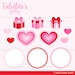 Valentine's Day Clip Art - Cute Love Bear, Swans and Hearts - Digital ...