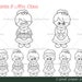 Santa and Mrs. Claus Digital Stamps - Christmas Clipart - Line Art ...