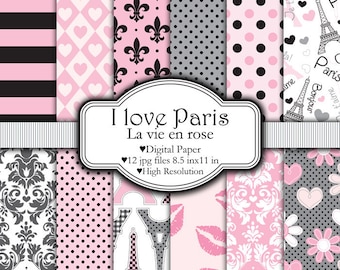Paris Digital Paper | Etsy