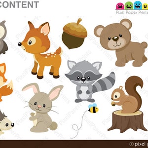 Woodland Animals Clip Art - PNG Forest Animals Graphics - Digital ...