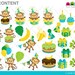 Birthday Monkey - Clipart and Digital Paper Set - Monkey Clip Art ...