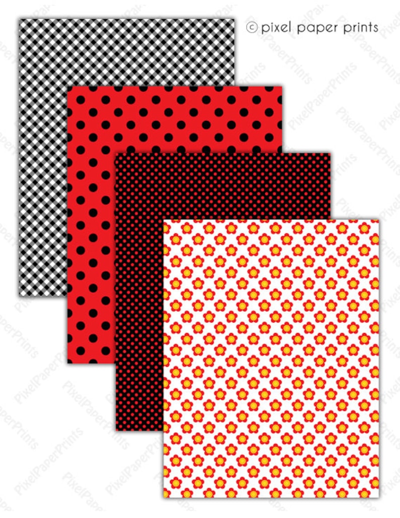 Ladybug Girl Digital Paper and Clip Art Set Ladybug - Etsy UK