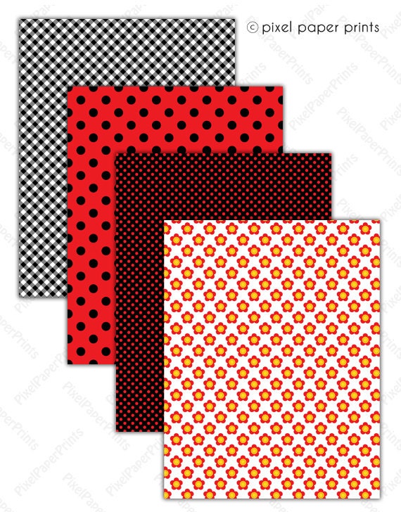 Ladybug Girl Digital Paper and Clip Art Set Ladybug - Etsy