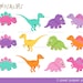Dinosaur Clipart Dinosaurs for Girls Clip Art Girly Dinosaurs Digital ...