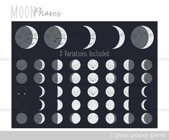 Moon Phases - Clip Art — PixelPaperPrints