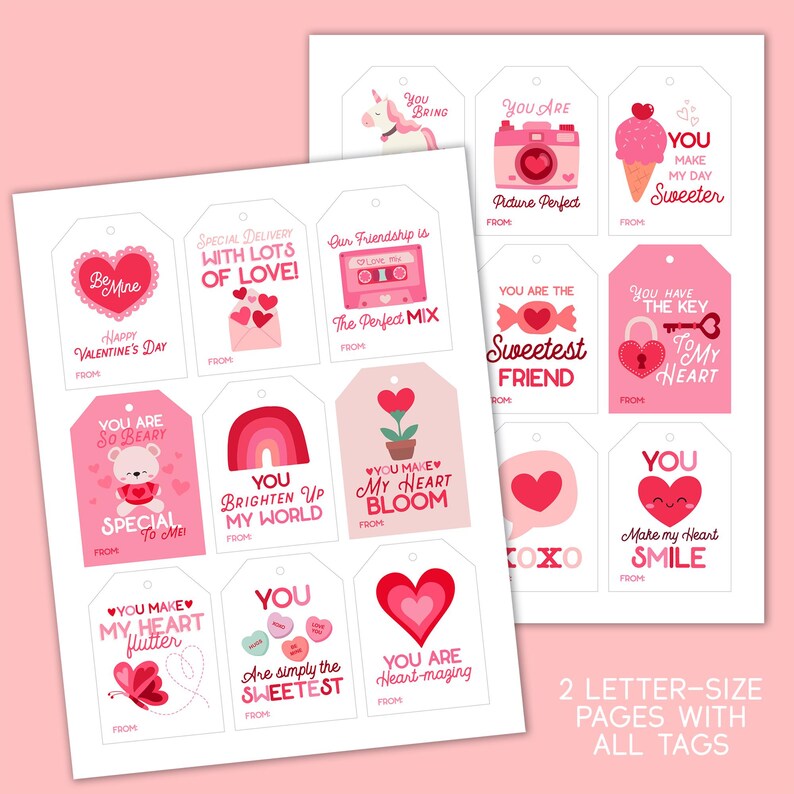 Printable Valentine's Day Gift Tags - Printable - 18 Designs ...