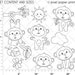 Monkey Digital Stamps - Line Art - Outlines - Clip Art - Printable ...