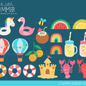 Cute Little Summer Clip Art Bundle | Over 200 High-quality PNG Graphics ...