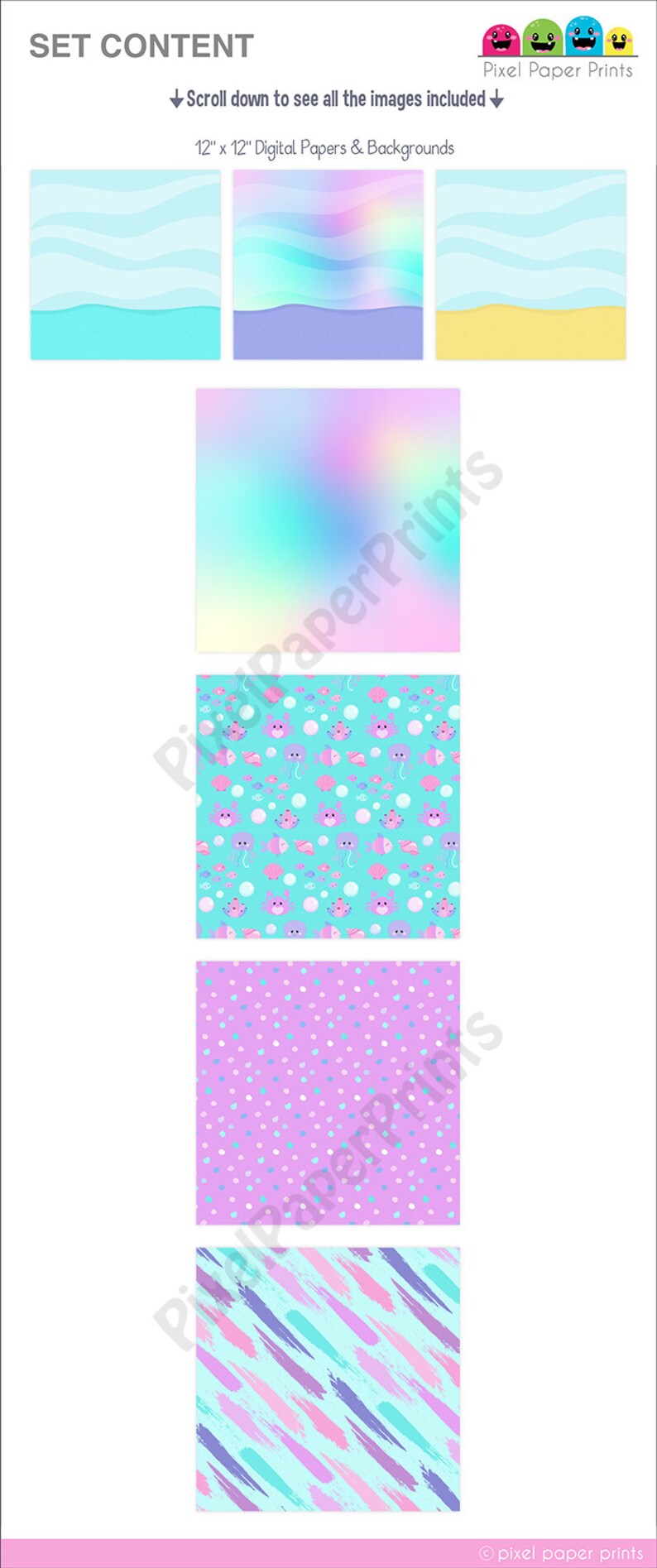 Cute Mermaids Clip Art Mermaid Clipart Digital Download - Etsy UK