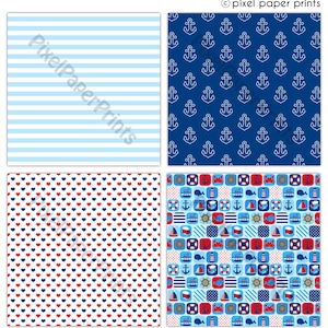 Nautical Digital Paper - Sailor - Nautical Patterns - Etsy