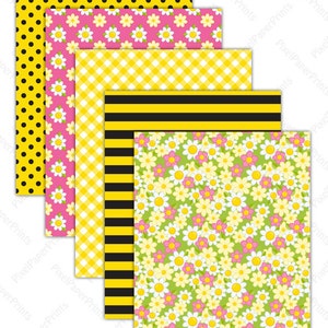 Busy Bee Clip Art and Digital Paper Set Spring Clipart - Etsy UK