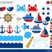Nautical Clipart Clip Art and Digital Paper Set Baby Sailor Digital ...
